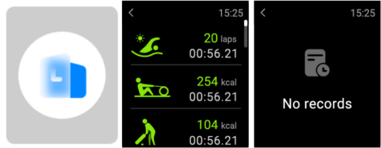 You can view your recent exercise records on the watch, including ...